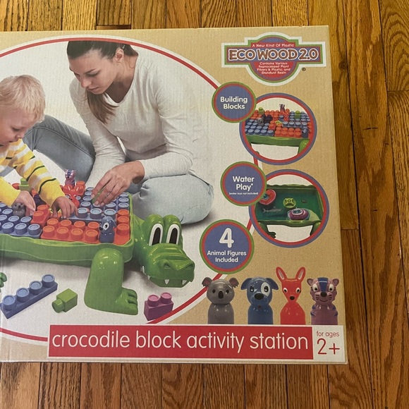 Toys | Roo Crew Kids Crocodile Block Activity Station Eco Wood 2 A New ...